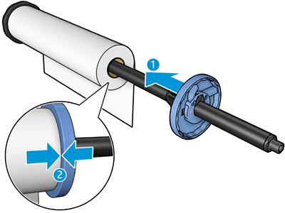 Load a roll onto the spindle | HP® Support
