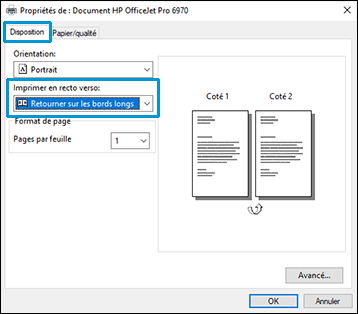 Impression sur les deux faces du papier avec une imprimante HP ...