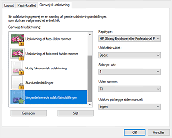 Vejledning til indstillinger for udskrivning med HP (Windows, Mac) | HP ...
