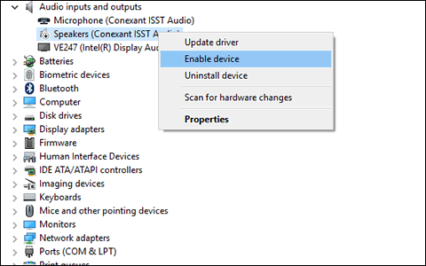 Selecting enable device