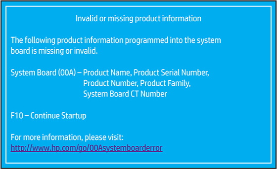 Ordenadores HP - Error de placa del sistema (00A) en una pantalla negra ...