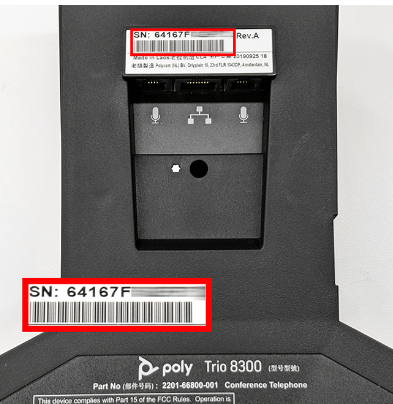 Find a Poly Trio serial number | HP® Support