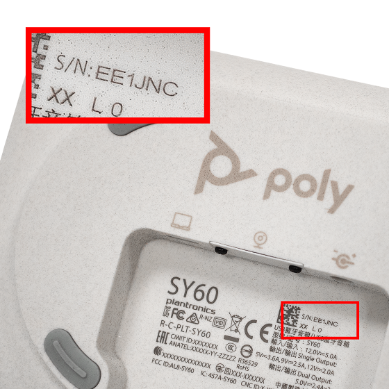 Rechercher le numéro de série du Poly Sync 60 | Assistance clientèle HP®