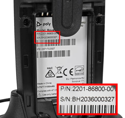 Poly Rove B2 veya Poly Rove B4 seri numarasını bulma | HP® Müşteri Desteği