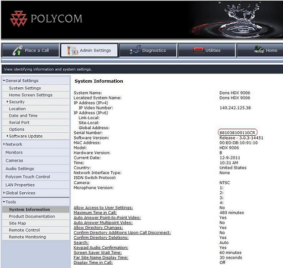 查找 HDX Series 的序列号 | HP®客户支持