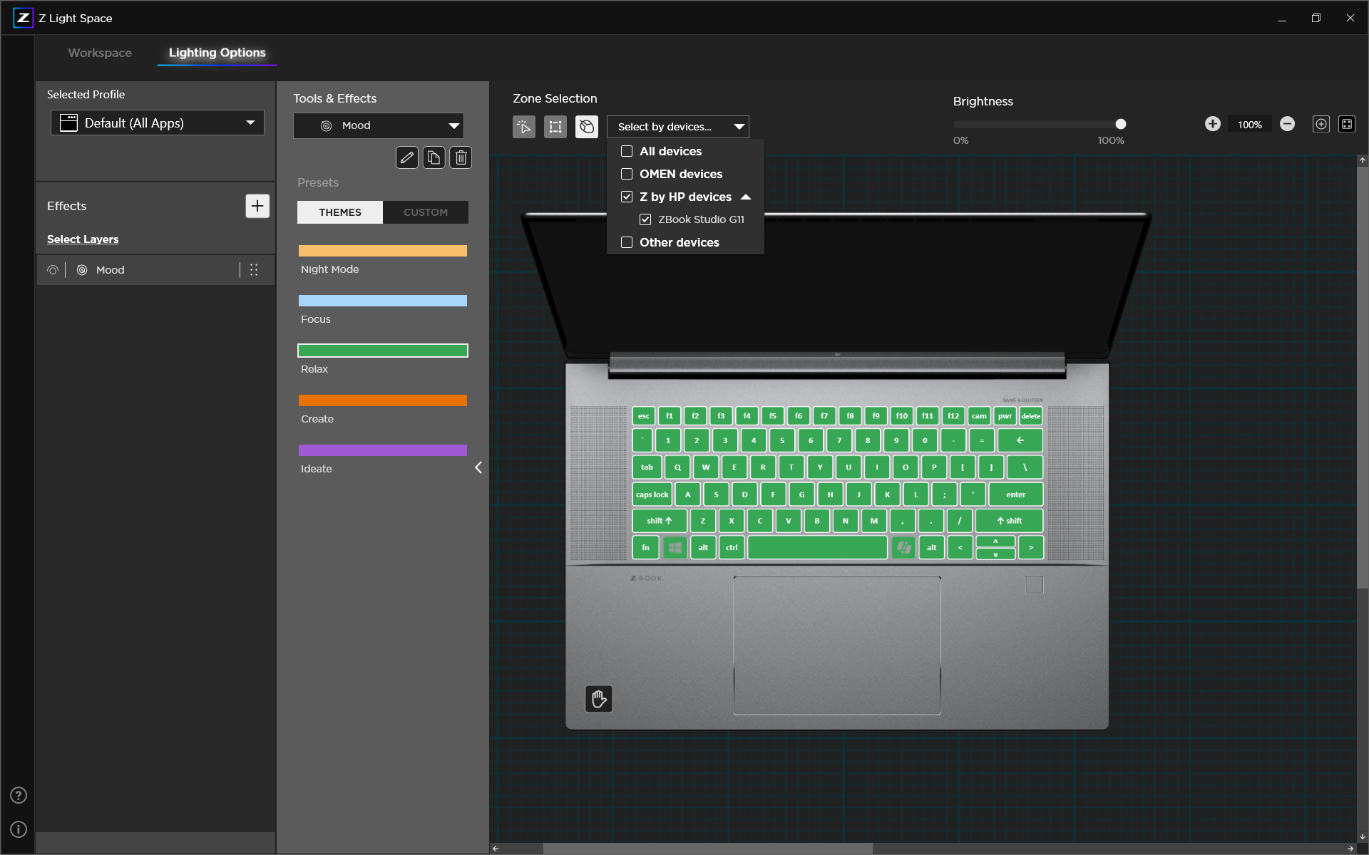 HP ZBook Workstation PCs - Using Z Light Space | HP® Support