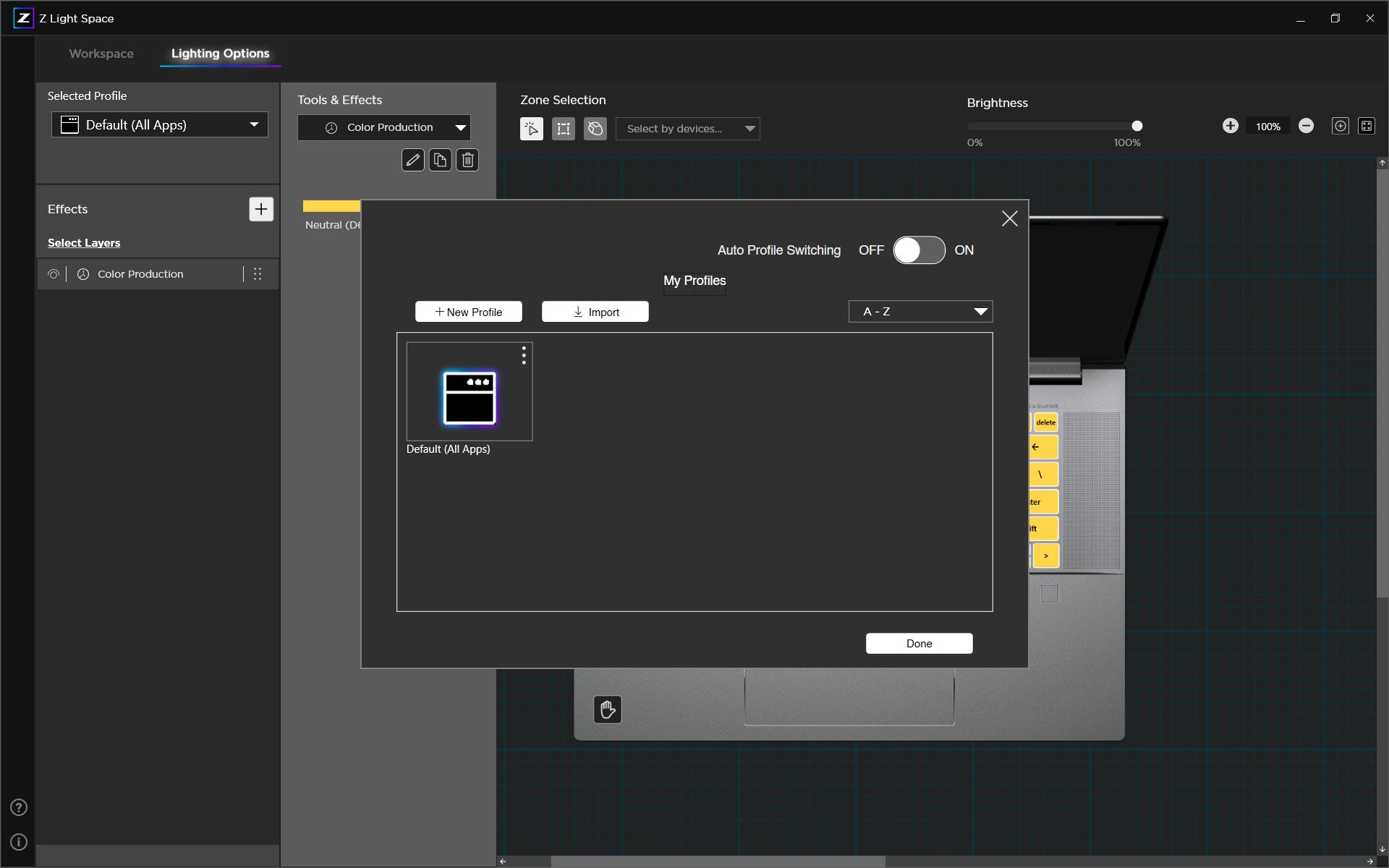 HP ZBook Workstation PCs - Using Z Light Space | HP® Support