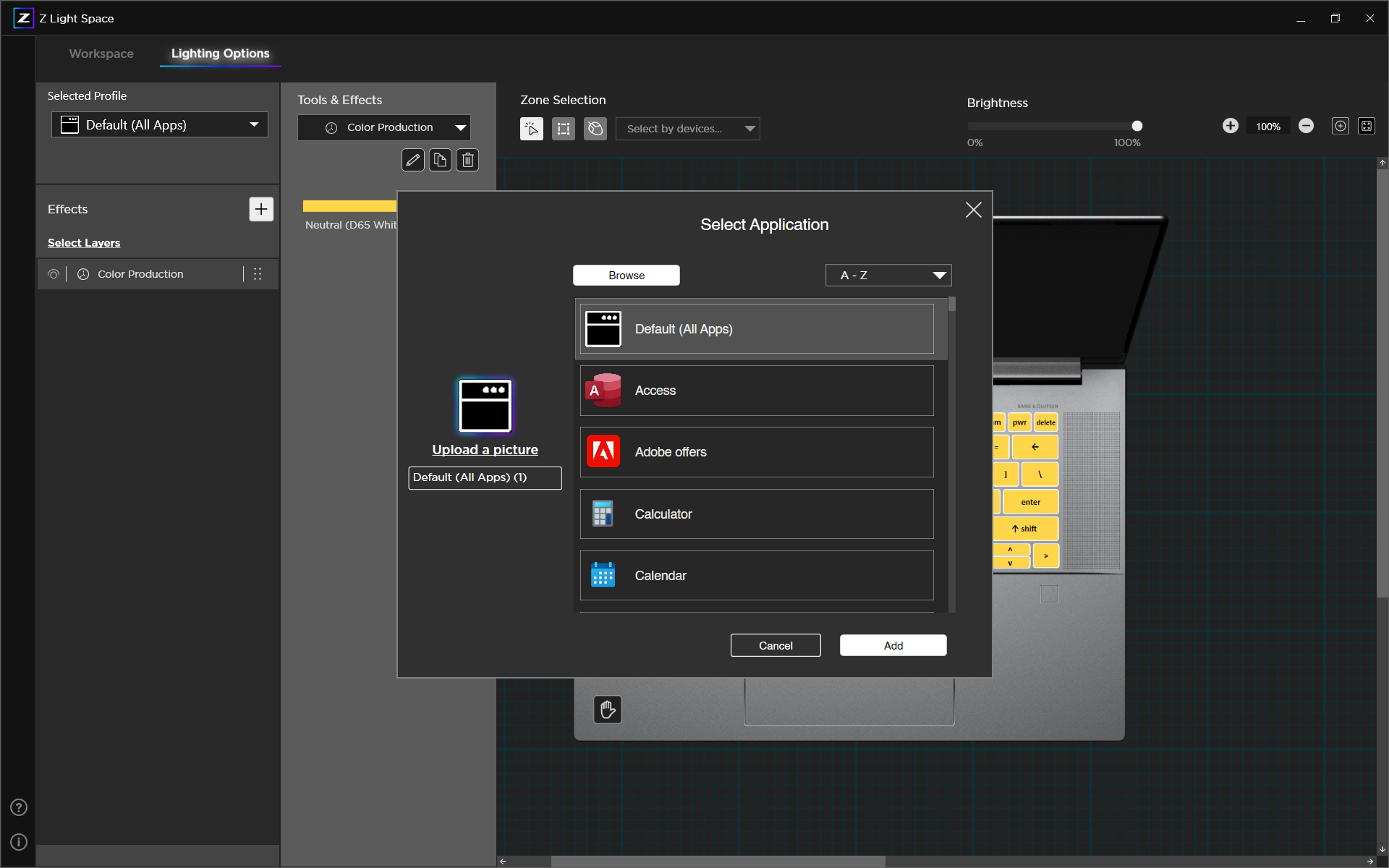 HP ZBook Workstation PCs - Using Z Light Space | HP® Support