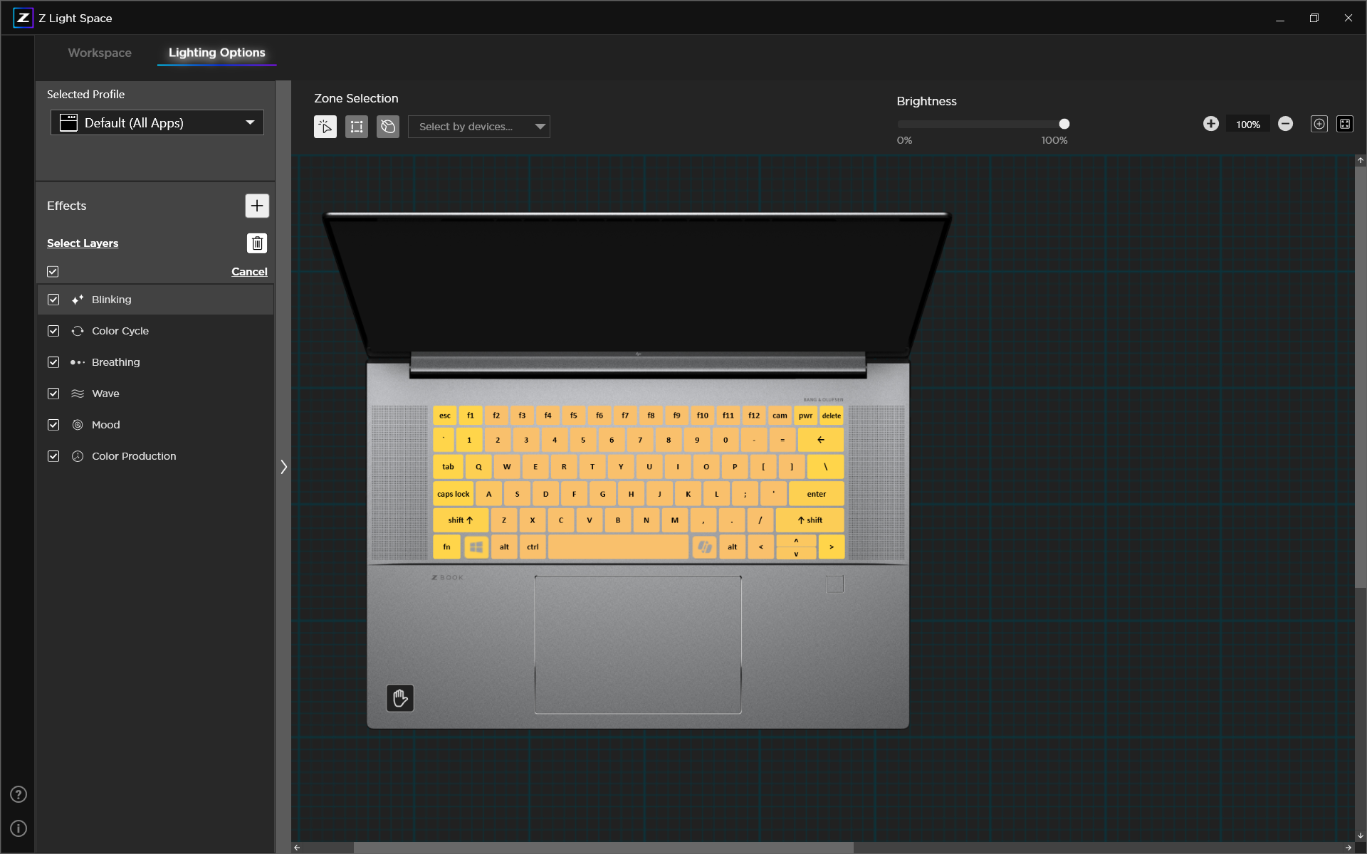 HP ZBook Workstation PCs - Using Z Light Space | HP® Support