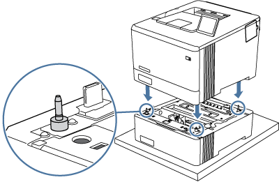HP Color LaserJet Pro - Install the optional 550-sheet paper feeder ...