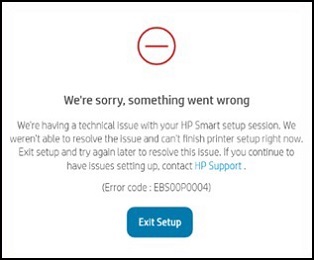 Imprimantes HP - Erreur "Veuillez nous excuser, un problème est survenu ...