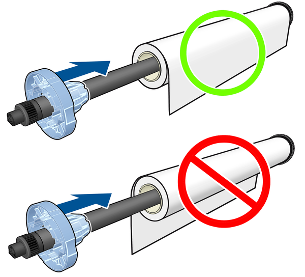 Load a roll onto the spindle | HP® Customer Support