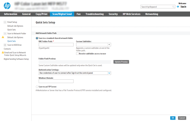 HP LaserJet Enterprise MFP, HP PageWide Enterprise MFP - Set up Scan to Network Folder | HP ...