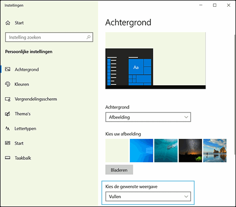 HP pc's - Beeldscherminstellingen, achtergrondafbeelding, pictogrammen ...