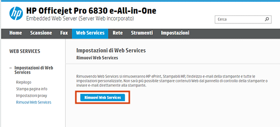 Stampanti HP - Gestione della connessione Internet della stampante ...