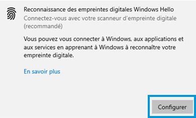 Ordinateurs HP — Configurer les options de connexion avec Windows Hello ...