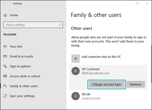 HP PCs - Managing user accounts and logins in Windows 10 | HP® Support