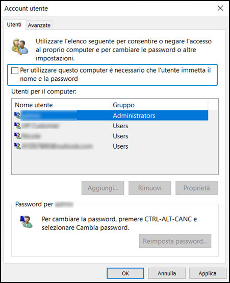 PC HP - Gestione degli account utente e degli accessi in Windows 10 ...