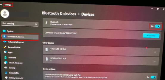 HP Spectre Foldable PC 17-CSXXXX – Erneutes Verbinden der Bluetooth ...