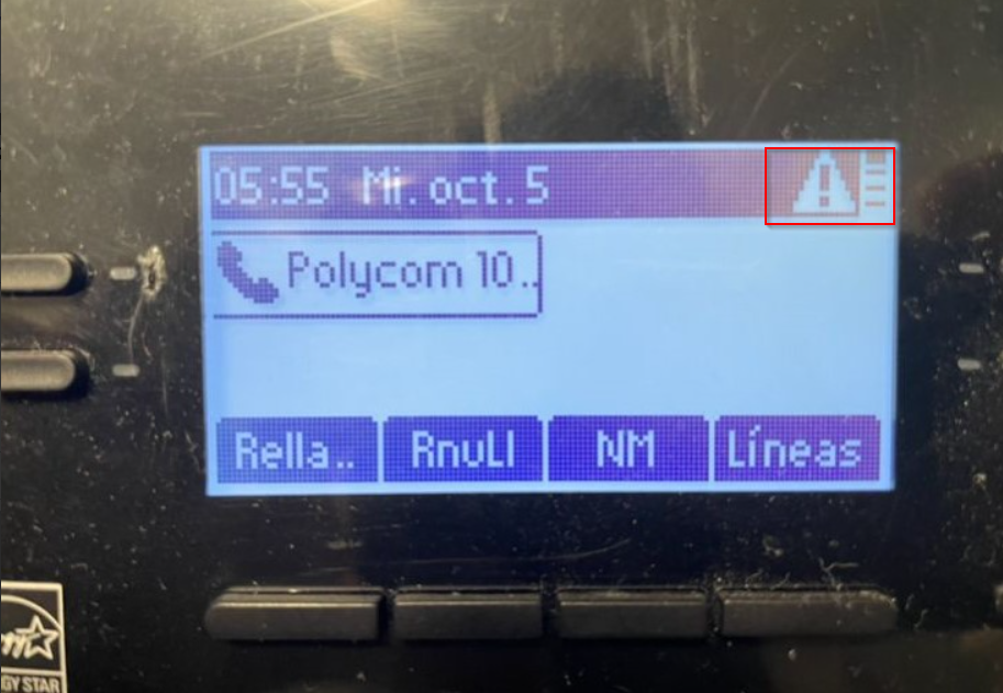 Poly Edge B Series: Alarm Symbol shown on the phone display due phone ...
