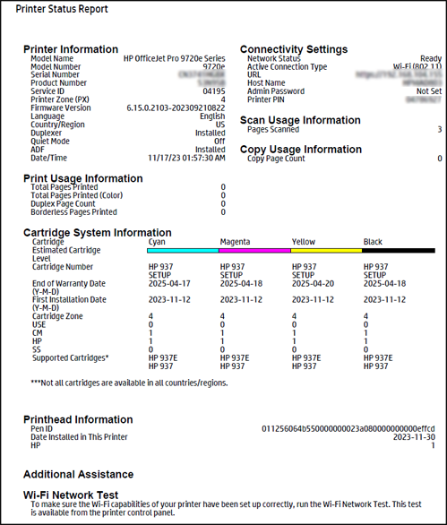 HP OfficeJet Pro 9720 Printers - Printing self-test pages | HP® Support