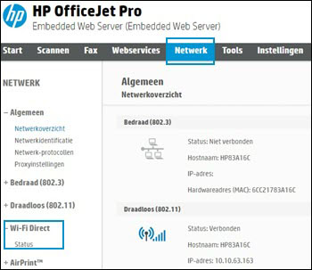 HP printerinstellingen (Wi-Fi direct) | HP® ondersteuning