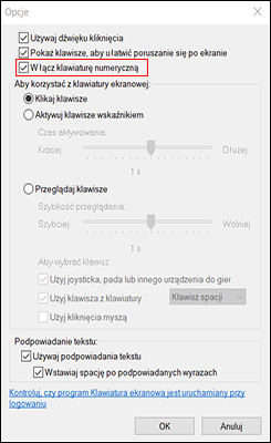 Komputery HP – Włączanie funkcji Number Lock za pomocą klawiatury ekranowej (Windows 11, 10 ...