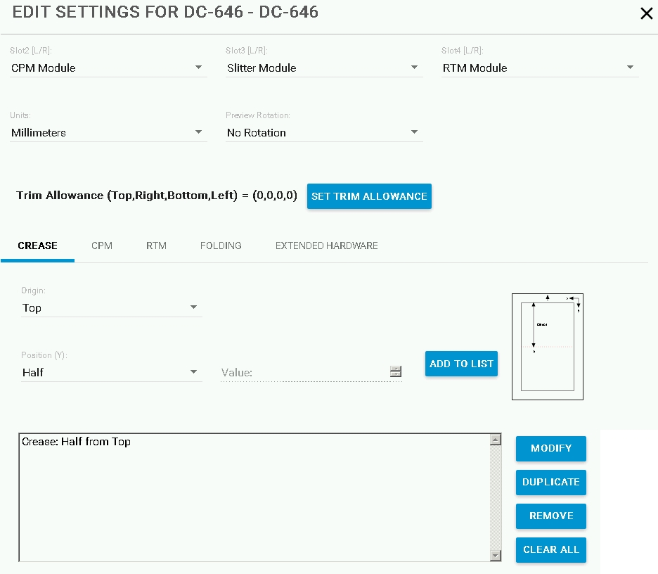 Example of DC-646 settings in UBM | HP® Customer Support