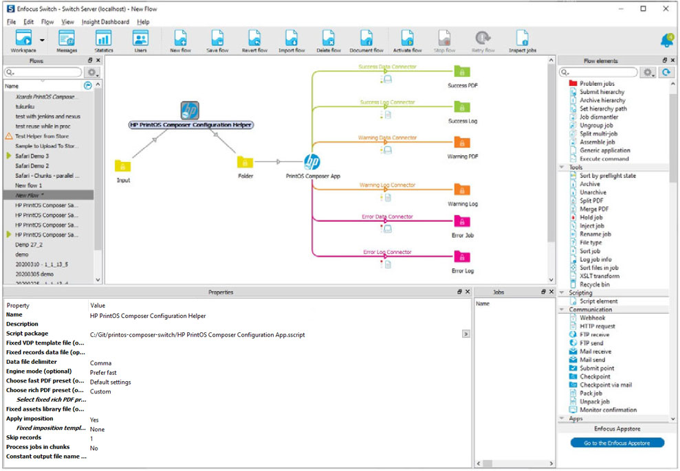 Creating a flow for use with PrintOS Composer | HP® Customer Support