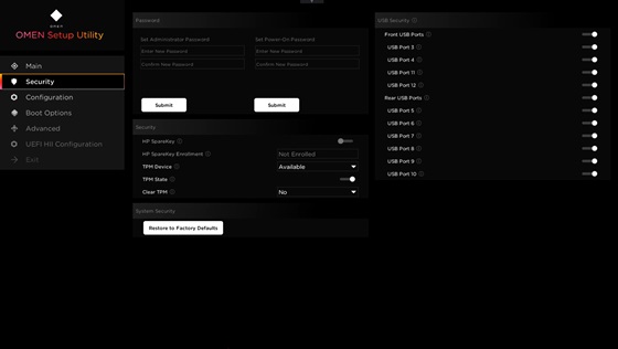 PC HP - Opzioni di menu e informazioni sull'utilità di configurazione ...