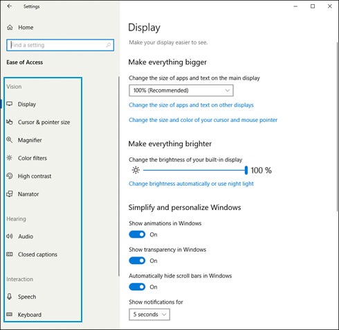 HP PCs - Accessibility options (Windows 10) | HP® Support