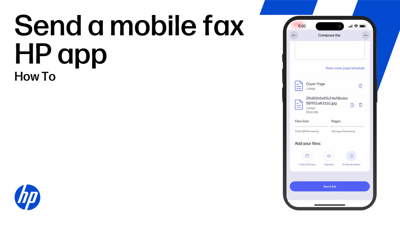 HP printers - Using Mobile Fax (HP app) | HP® Support