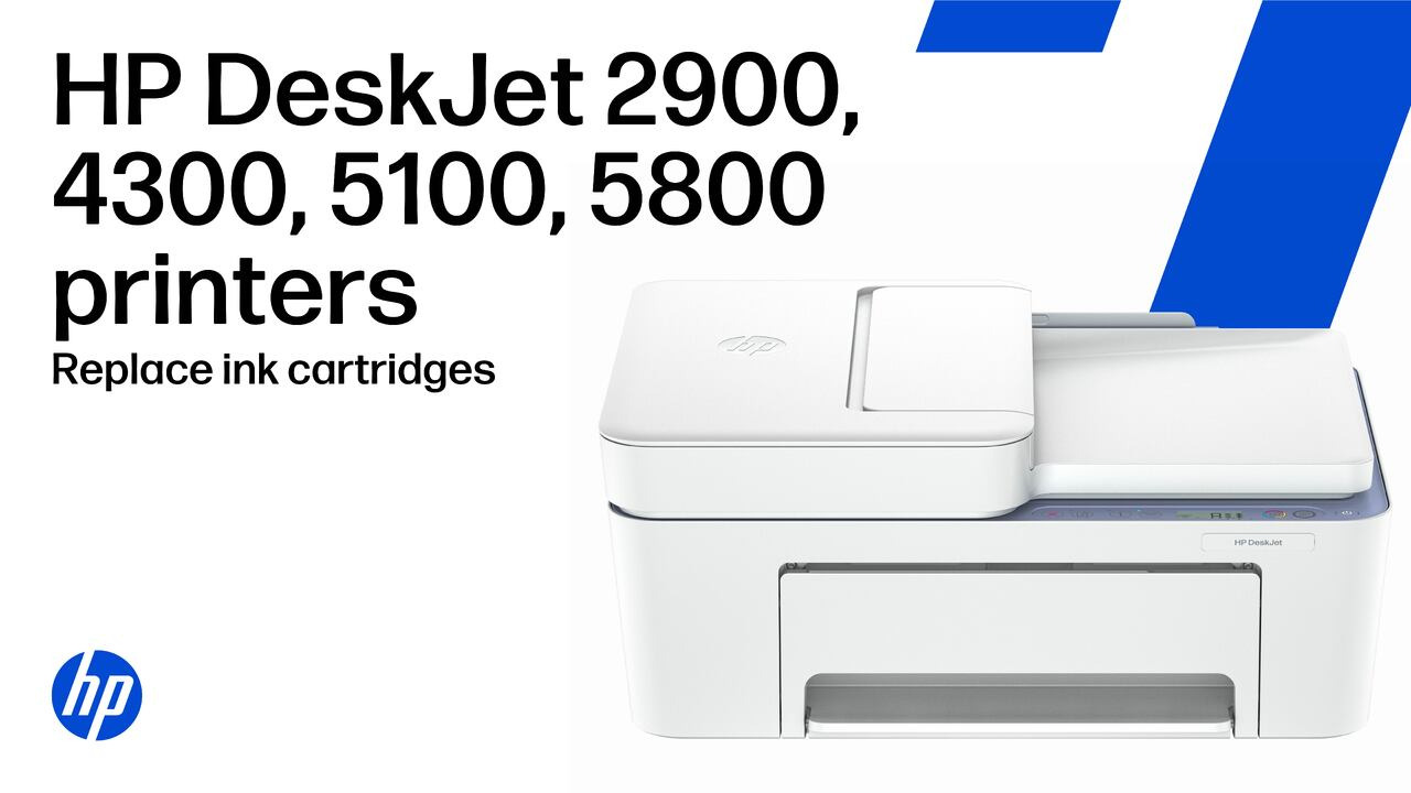 HP DeskJet 2900, 4300, 5100, 5800 Printers - Replacing ink cartridges ...