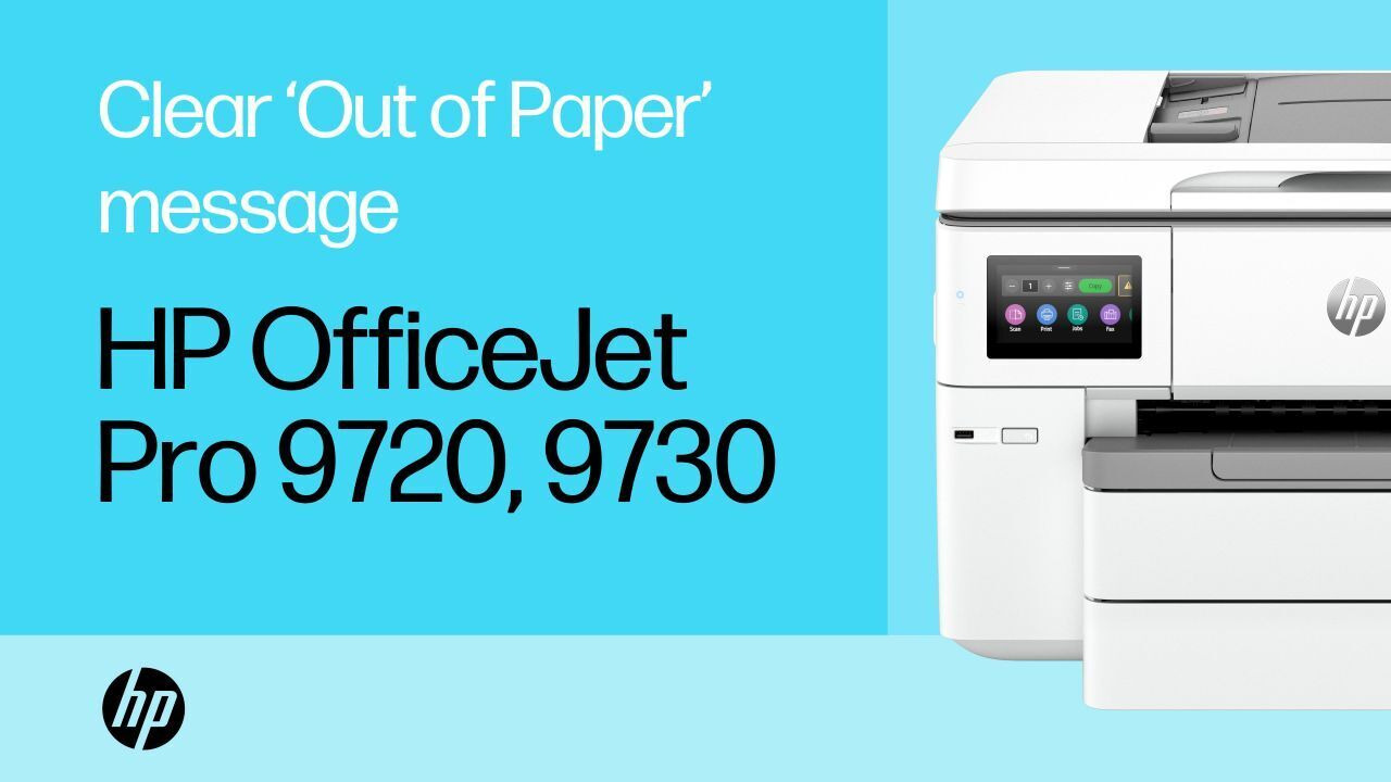 HP OfficeJet Pro 9720 Printers - 'Out of Paper' displays, printer does ...