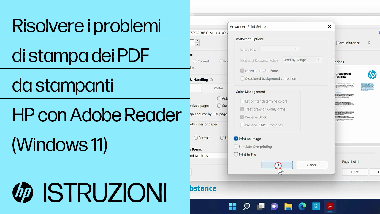 Stampanti HP - Impossibile stampare PDF da Adobe Reader (Windows) | Assistenza HP®