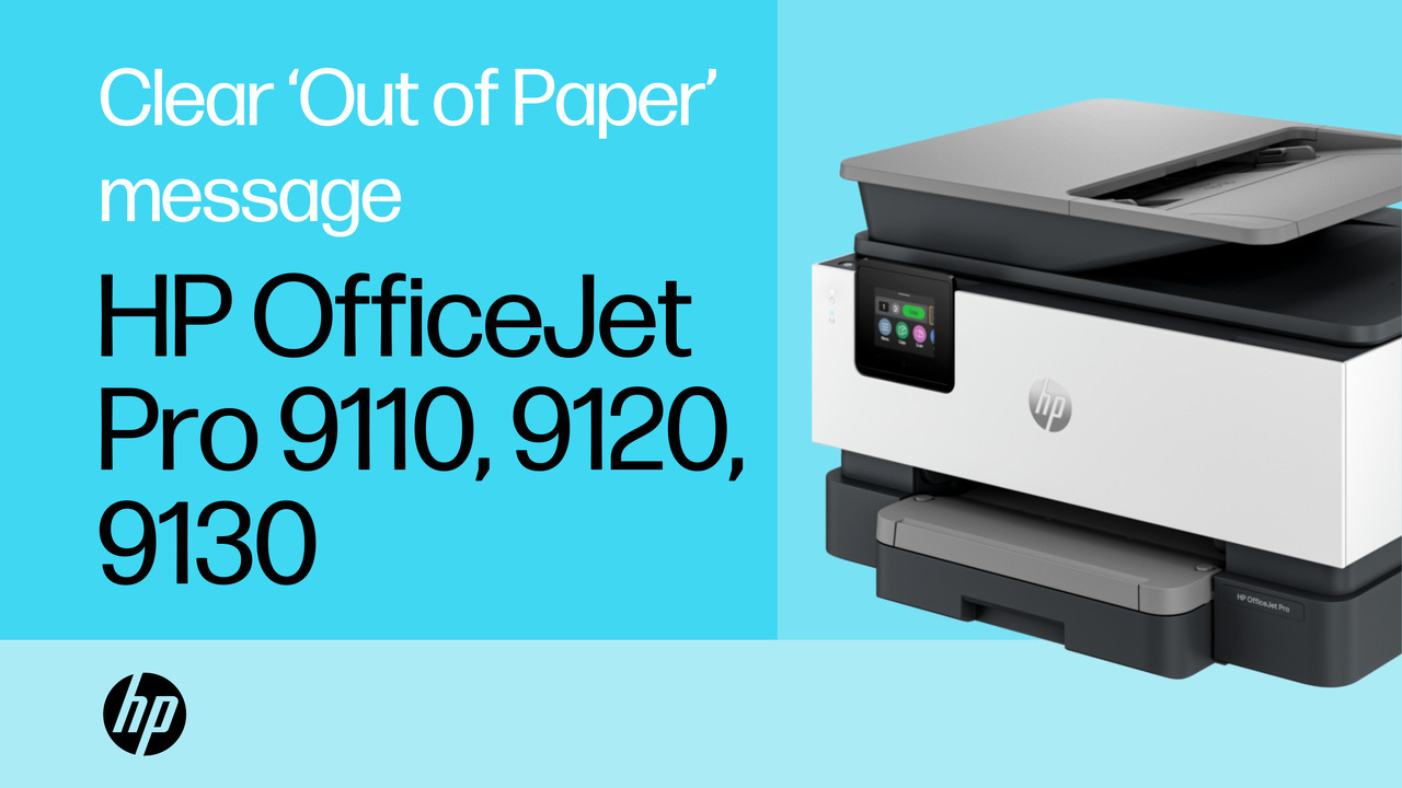 HP OfficeJet Pro 9110, 9120, 9130 Printers - 'Out of Paper' displays, printer does not pick up ...