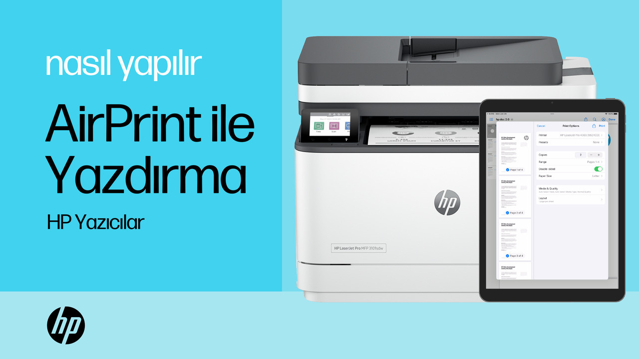 HP yazıcı kurulumu (iPhone, iPad için Apple AirPrint) | HP® Destek