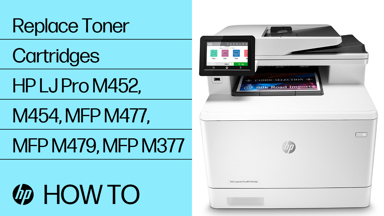 HP Color LaserJet Pro M454, MFP M479 - Replace the toner cartridges ...