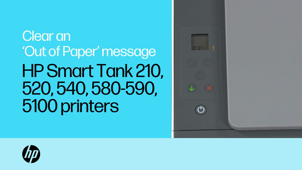 HP Smart Tank Printers - 'Out of Paper' displays, printer does not pick ...
