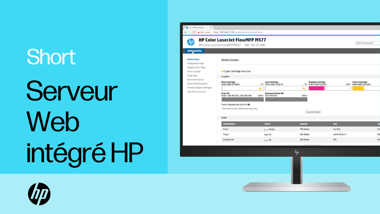 Utilisation du serveur Web intégré (EWS) de l'imprimante HP ...