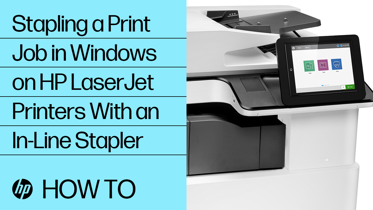 HP LaserJet Managed MFP - How to staple with an optional finisher ...