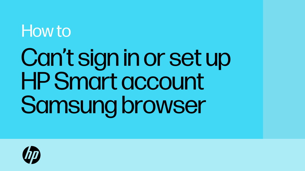 HP printers - Cannot sign in to or create an HP Smart account | HP® Support