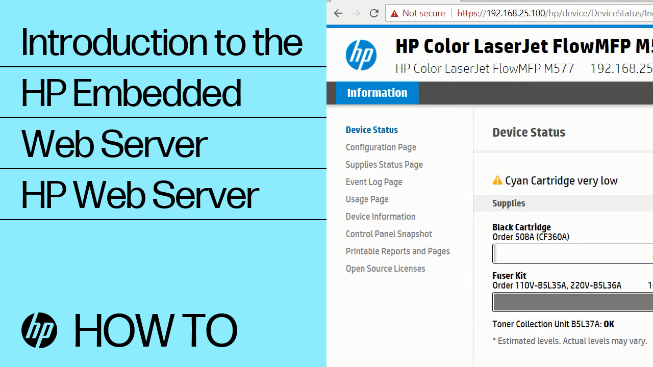 HP LaserJet Enterprise, HP PageWide Enterprise - Open the HP Embedded ...