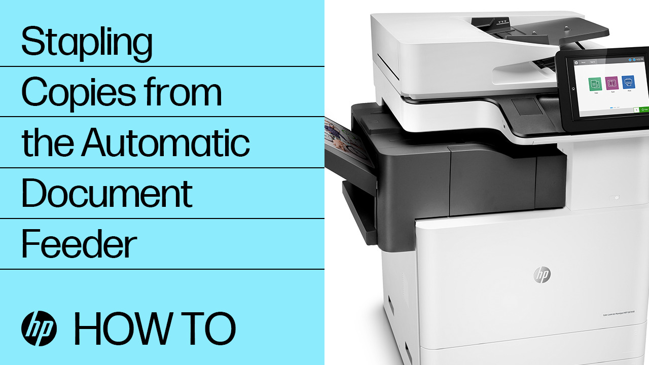 HP LaserJet Managed MFP - How to staple with an optional finisher ...