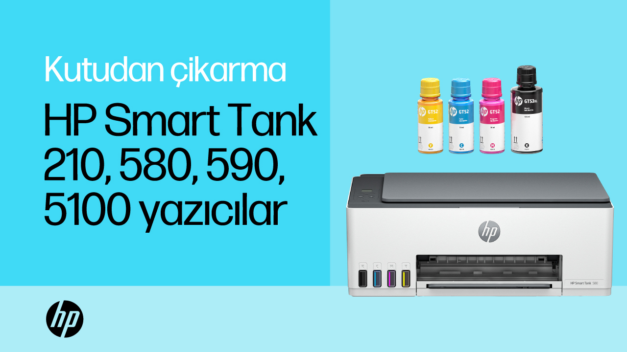 HP Smart Tank 580, 590, 5100 Yazıcılar - İlk kez yazıcı kurulumu | HP ...