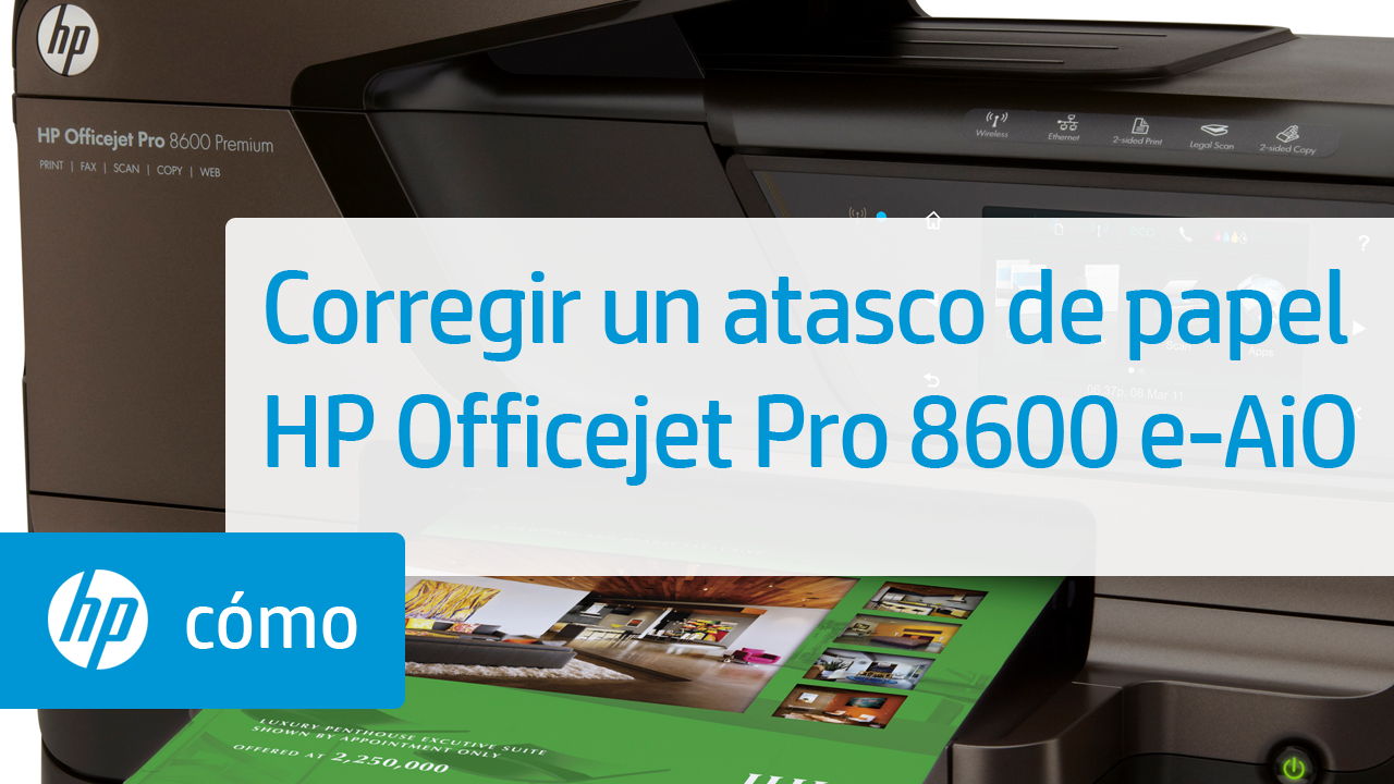 Impresoras HP OfficeJet Pro 8600 - Error "Atasco de papel" | Soporte HP®